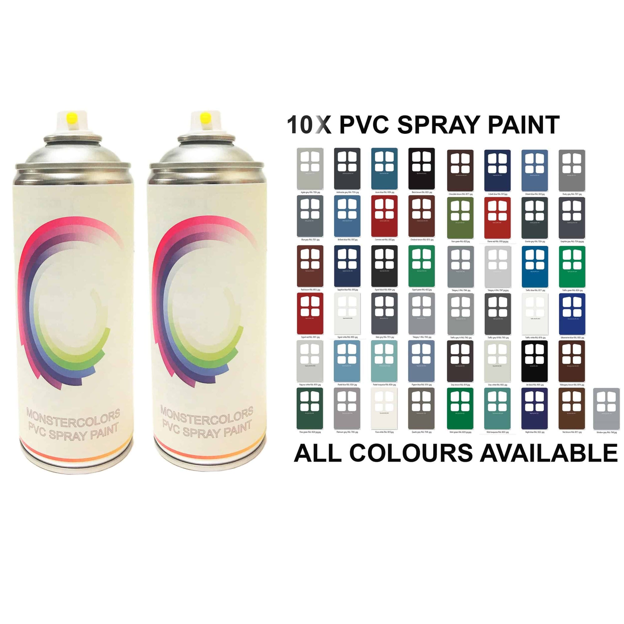 10 x PVC Spray Paint Gloss Finish Save